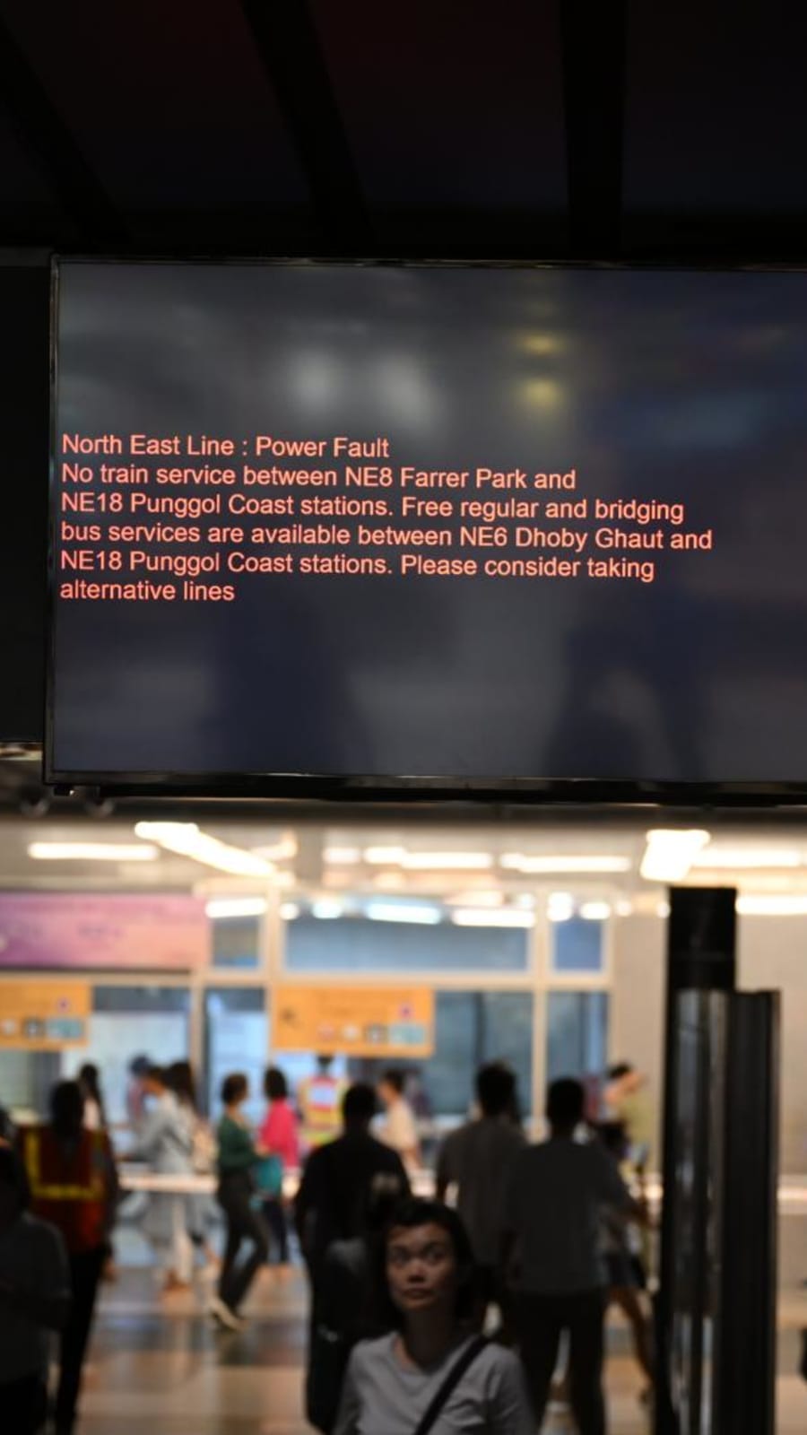 Power fault disrupts large stretch of North East Line - CNA