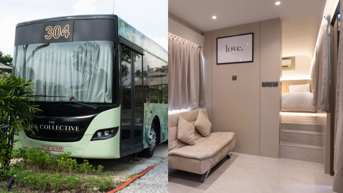 The Bus Collective at Changi Village has rooms repurposed from buses ...