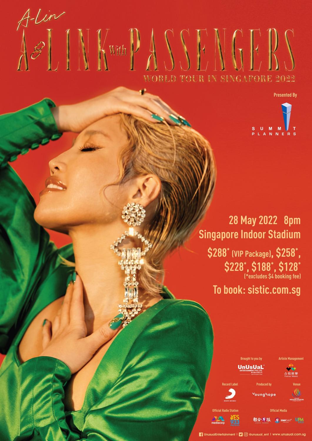 Taiwanese singer A-Lin kicking off world tour in Singapore in May with ...