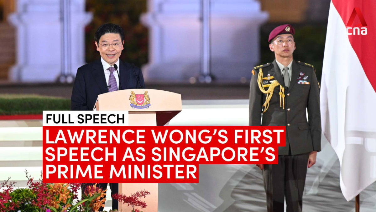 Lawrence Wong’s first speech as Singapore’s Prime Minister at swearing-in ceremony | Video - CNA