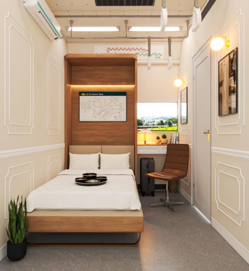 Fancy staying in an SMRT train? Tiny Pod's new co-living hotel is set ...