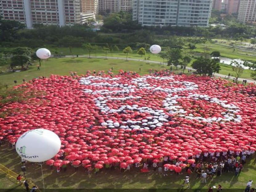 Largest SG50 logo formed - TODAY