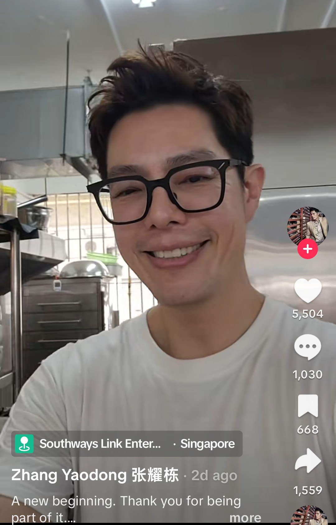 Zhang Yaodong Thanks Fans For Supporting His Zi Char Business - 8days