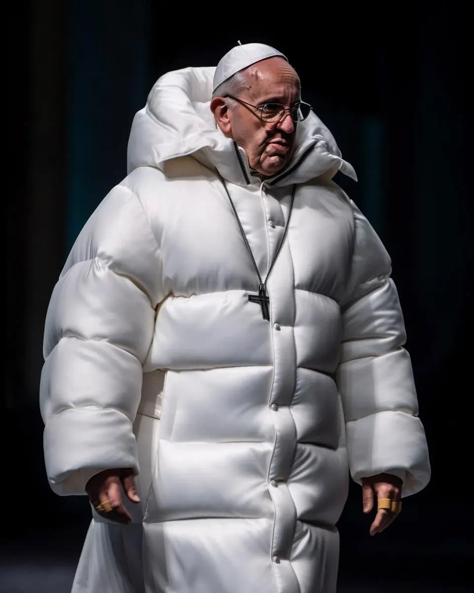 Those viral images of Pope Francis looking stylish in a white puffer ...