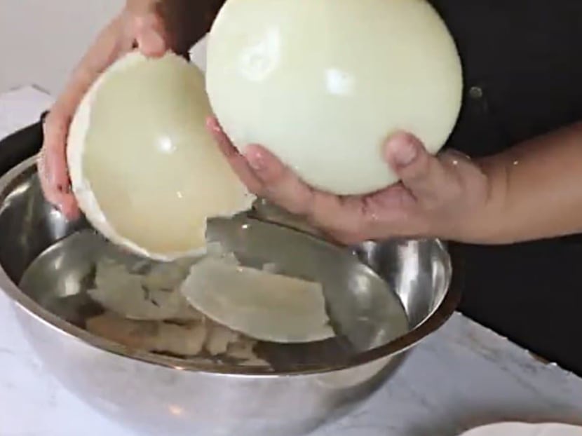 how to boil an ostrich egg