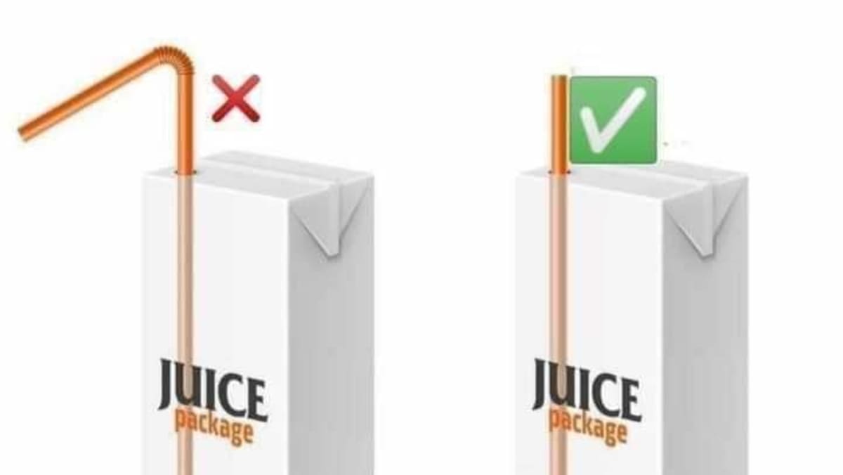 Twitter users debate the 'right' way to use a drink carton straw - TODAY