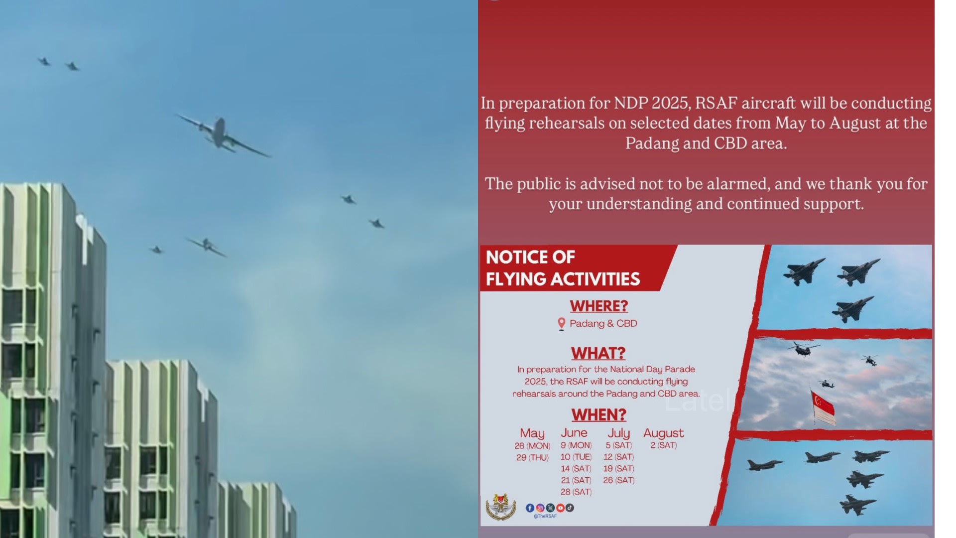 Plane Escorted By 5 Fighter Jets Spotted Flying Over Tengah, Said To Be ...