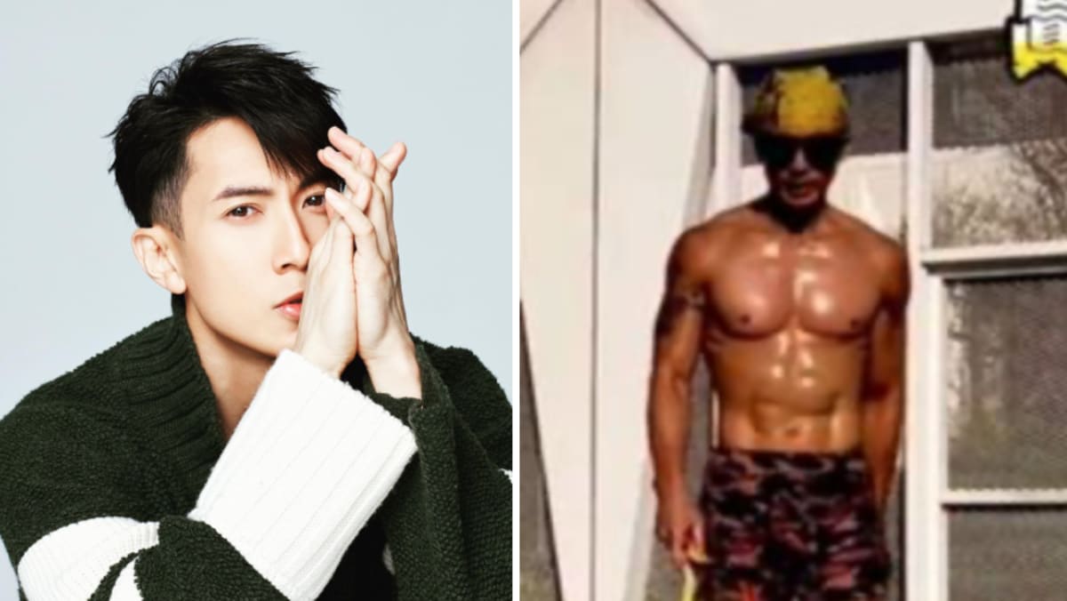 Hot daddy alert! Wu Chun, 43, shows off his bulging muscles while ...