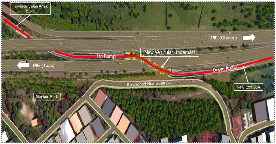 Right-side PIE exit to be relocated to the left of expressway from May ...