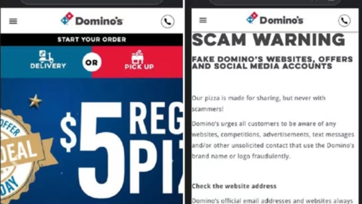 Police warn of new phishing scam using fake Domino's Pizza websites - TODAY