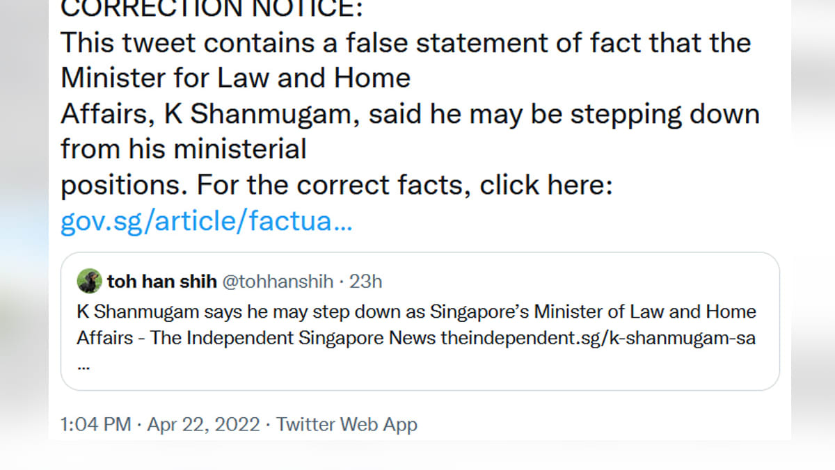 Pofma correction direction issued to The Independent Singapore over ...