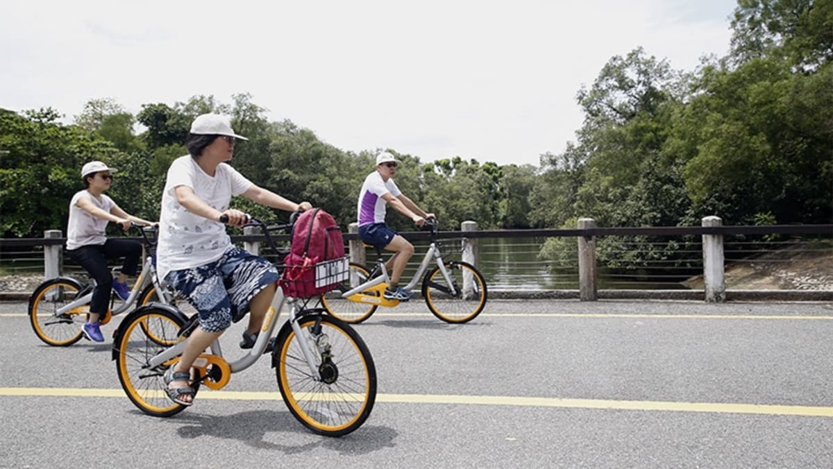 Bike sharing operators jostling for business at East Coast Park TODAY
