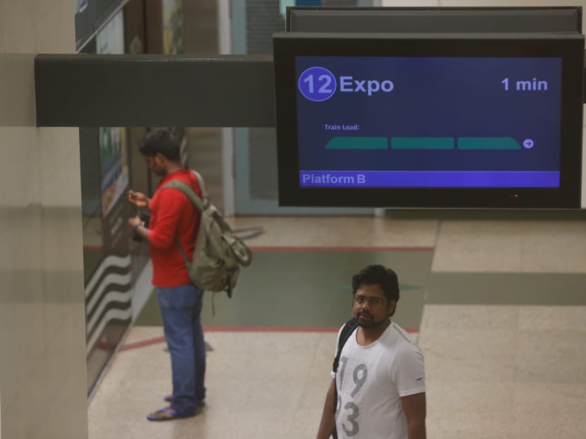 Info panel on Downtown Line tells commuters which trains are crowded ...