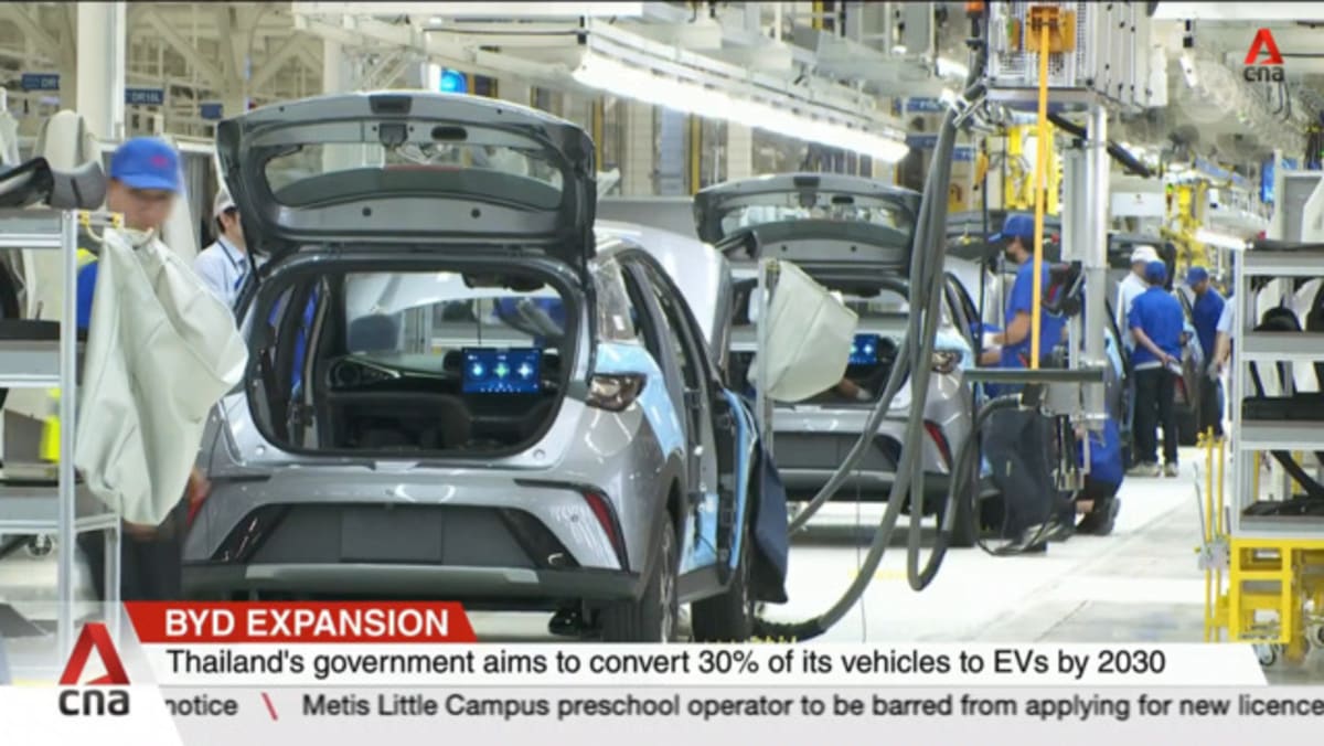 China's BYD opens electric vehicle factory in Thailand - CNA