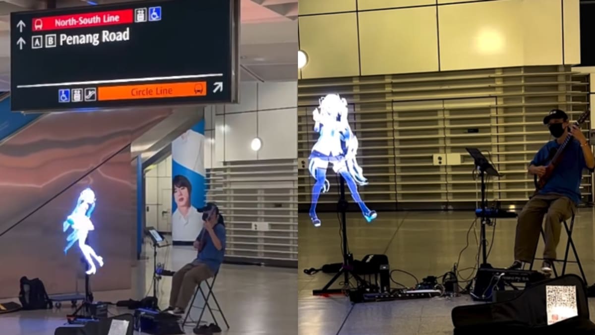 Busker Seen Performing With Dancing Hologram At Dhoby Ghaut MRT Station ...