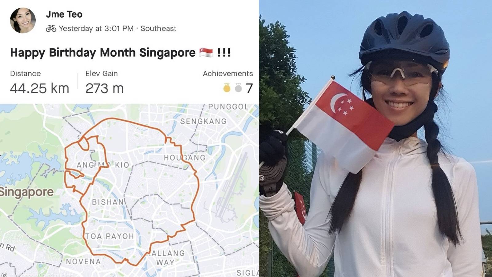 Jaime Teo Did A Bike Ride In The Shape Of The Merlion’s Head To Mark ...