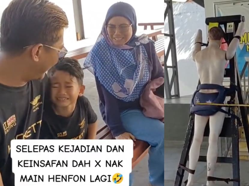 “If you play with handphone, you get caned!”: M’sian boy bursts into tears watching warden show ...