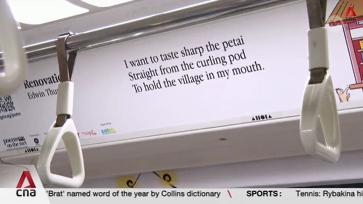 Over 100 SingLit poems to be featured on MRT trains - CNA