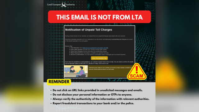 诈骗团伙冒充陆交局 诱骗车主点击钓鱼网站 - 8world