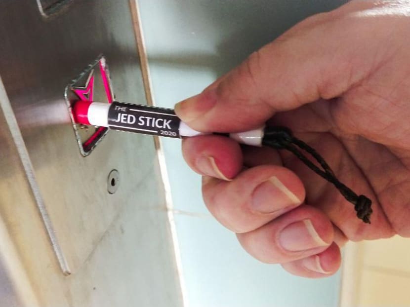 Student designs retractable paper stick to press lift buttons, uploads ...