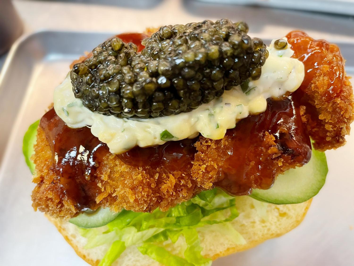 $50 Fried Chicken & Caviar Burger By 2 Michelin Star Chef At Naked Finn ...