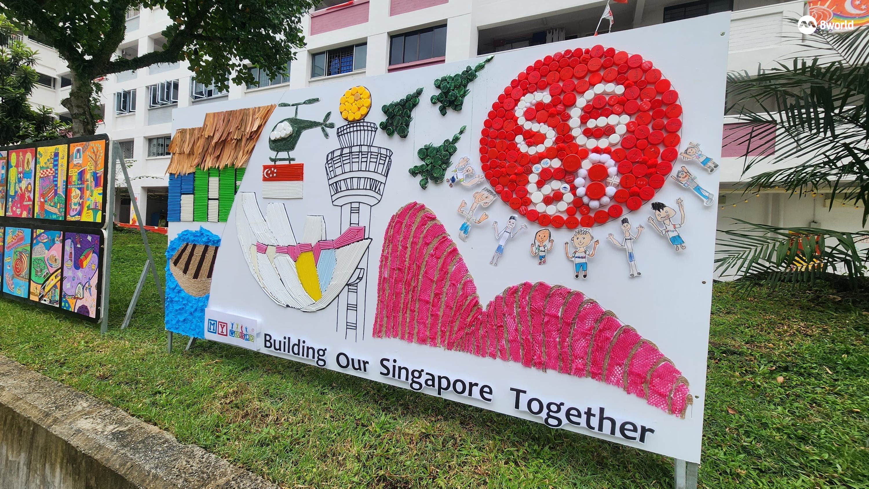 200多名碧山居民以环保材料 打造SG60艺术长廊让公众打卡 - 8world