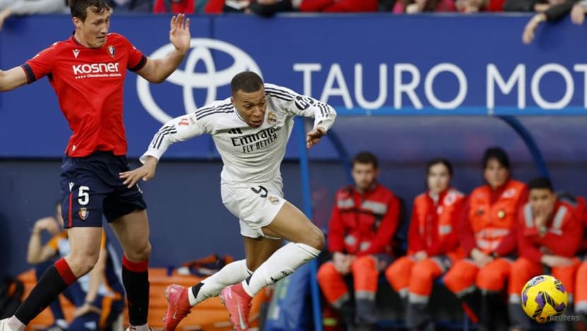 Ten-man Real Madrid held by Osasuna after Bellingham sees red - CNA