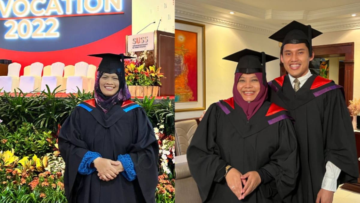 Ibu dan anak muncul sebagai siswazah terbaik SUSS 2022 - BERITA Mediacorp