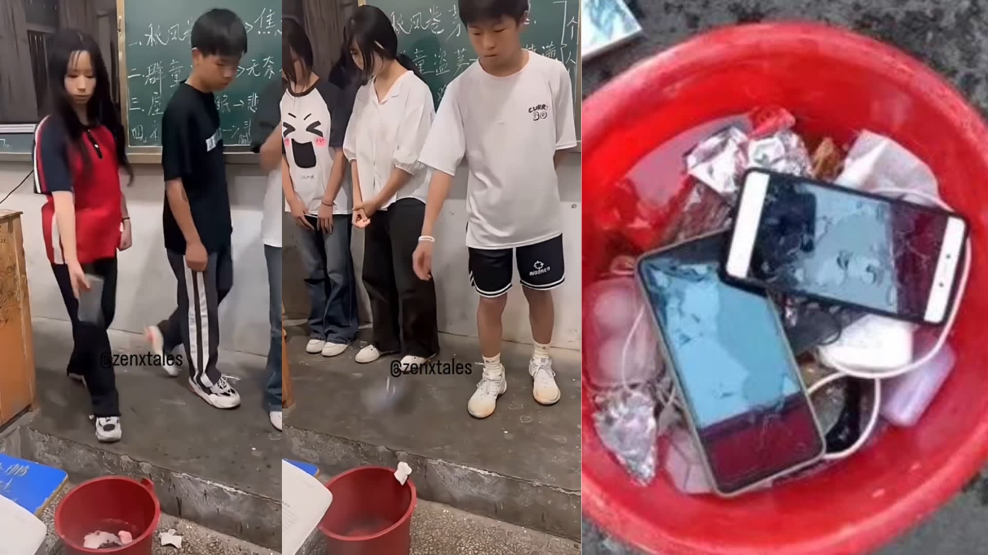 Teacher Forces Students To Dump Phones Into Pail Of Water After They ...