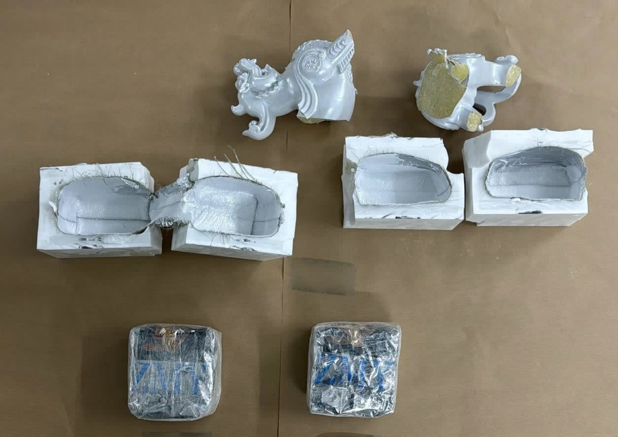 4kg of Ice worth S$500,000 found in base of ornamental figurines, man ...