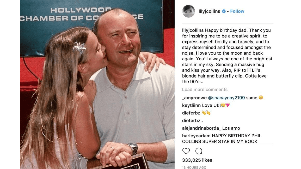 Lily Collins praises 'inspiring' father Phil Collins - 8days