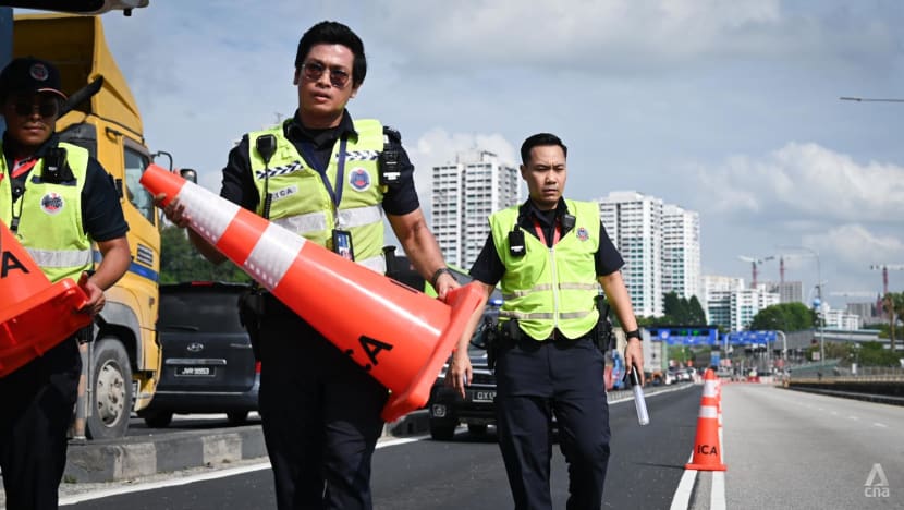 ICA adds traffic cones to increase lane visibility after Woodlands ...