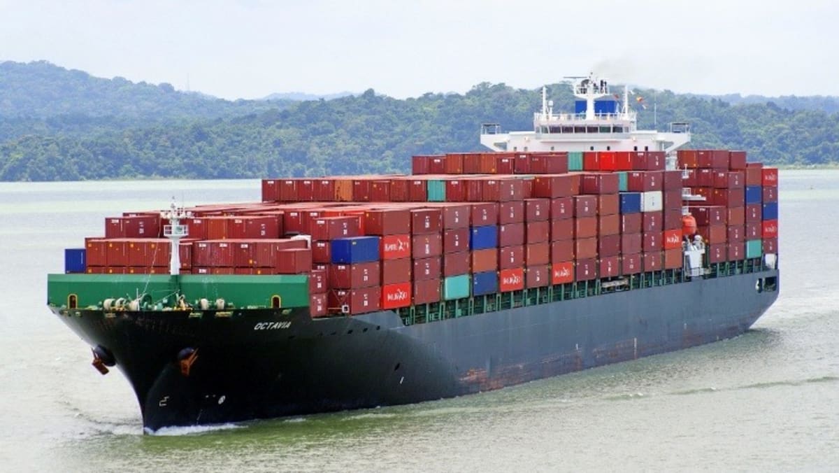 Singapore-registered container ship towed to shore after losing power ...
