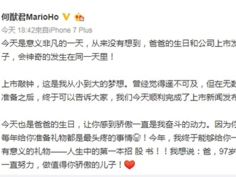 Mario Ho’s Birthday Gift To His Casino King Dad Stanley Ho Is A Company ...