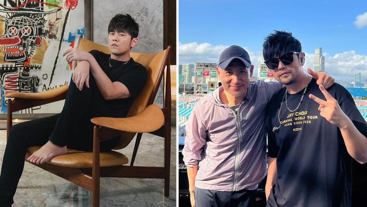 When 2 gods of songs meet: Jacky Cheung surprises Jay Chou at latter’s ...