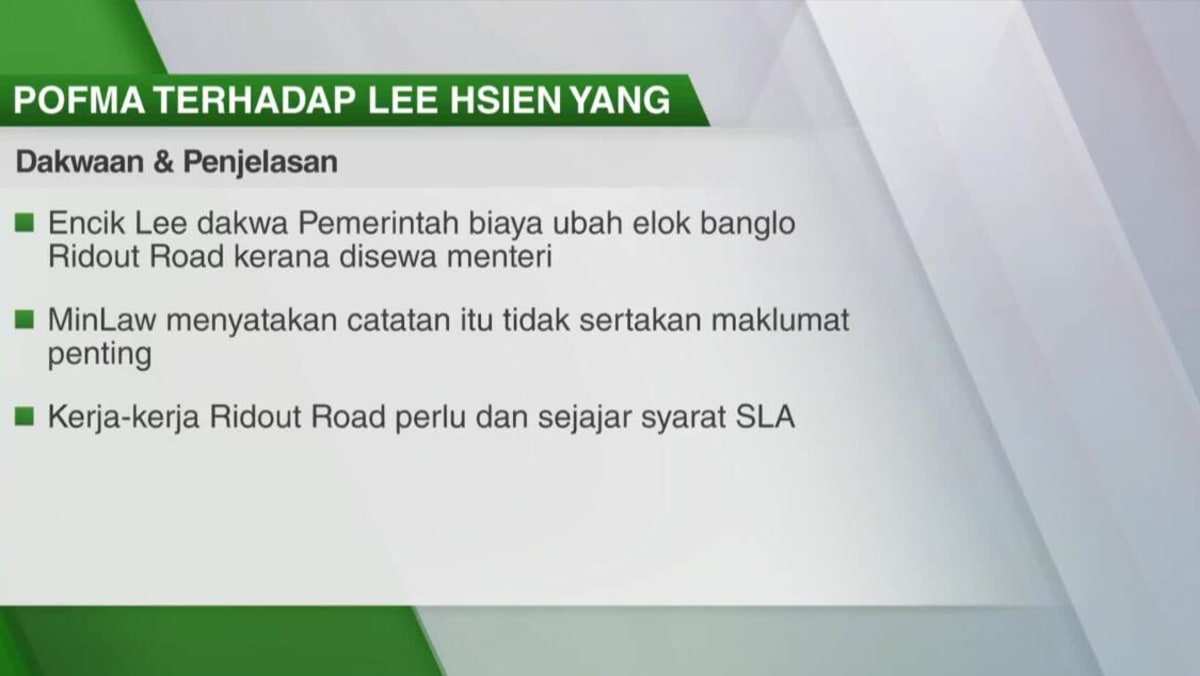 Lee Hsien Yang dikenakan POFMA atas catatan Facebook tentang Ridout ...