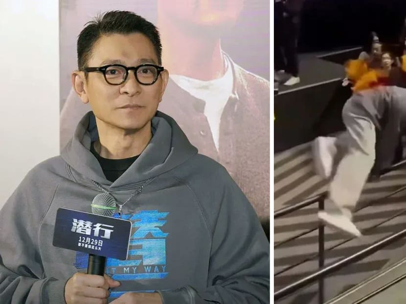 Andy Lau, 61, leaps over railing to greet fans - CNA Lifestyle