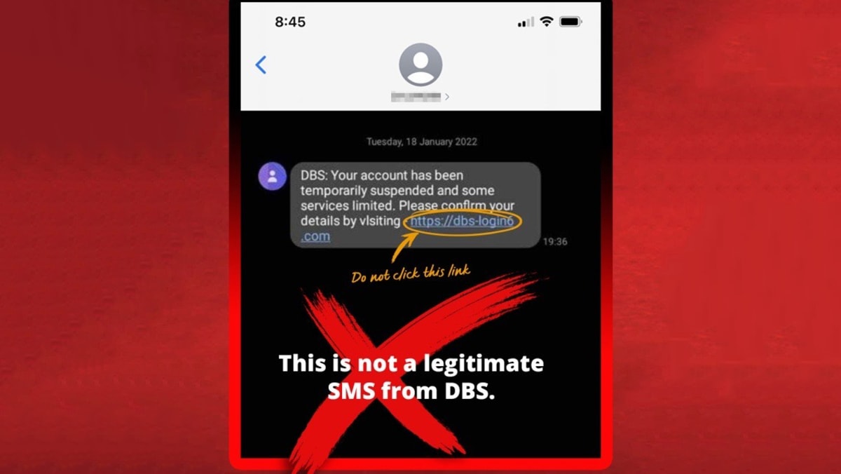 Police and DBS warn about SMS phishing scams - TODAY