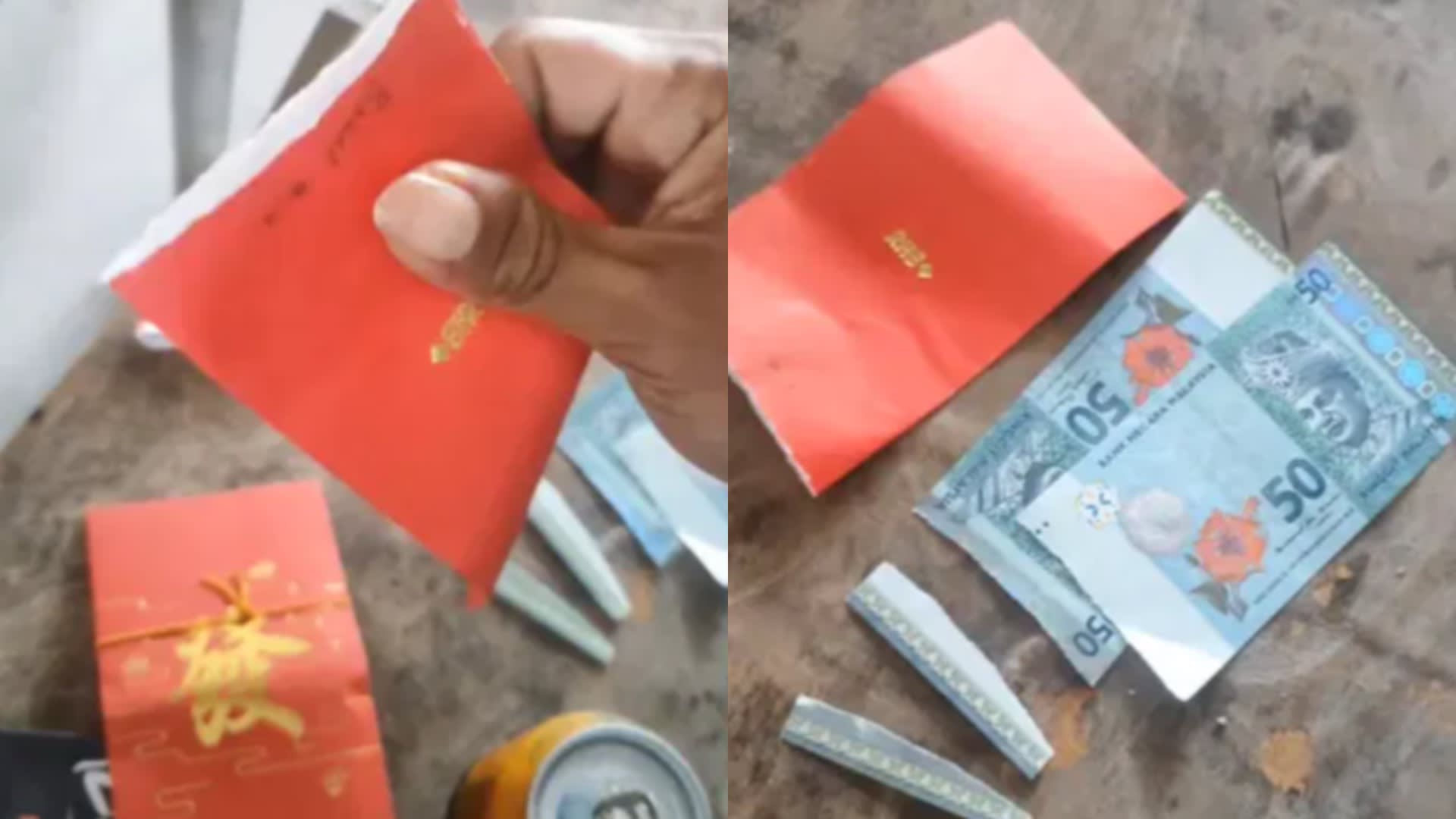Man Accidentally Tears The Notes In His Ang Pow When He Opens It Too ...