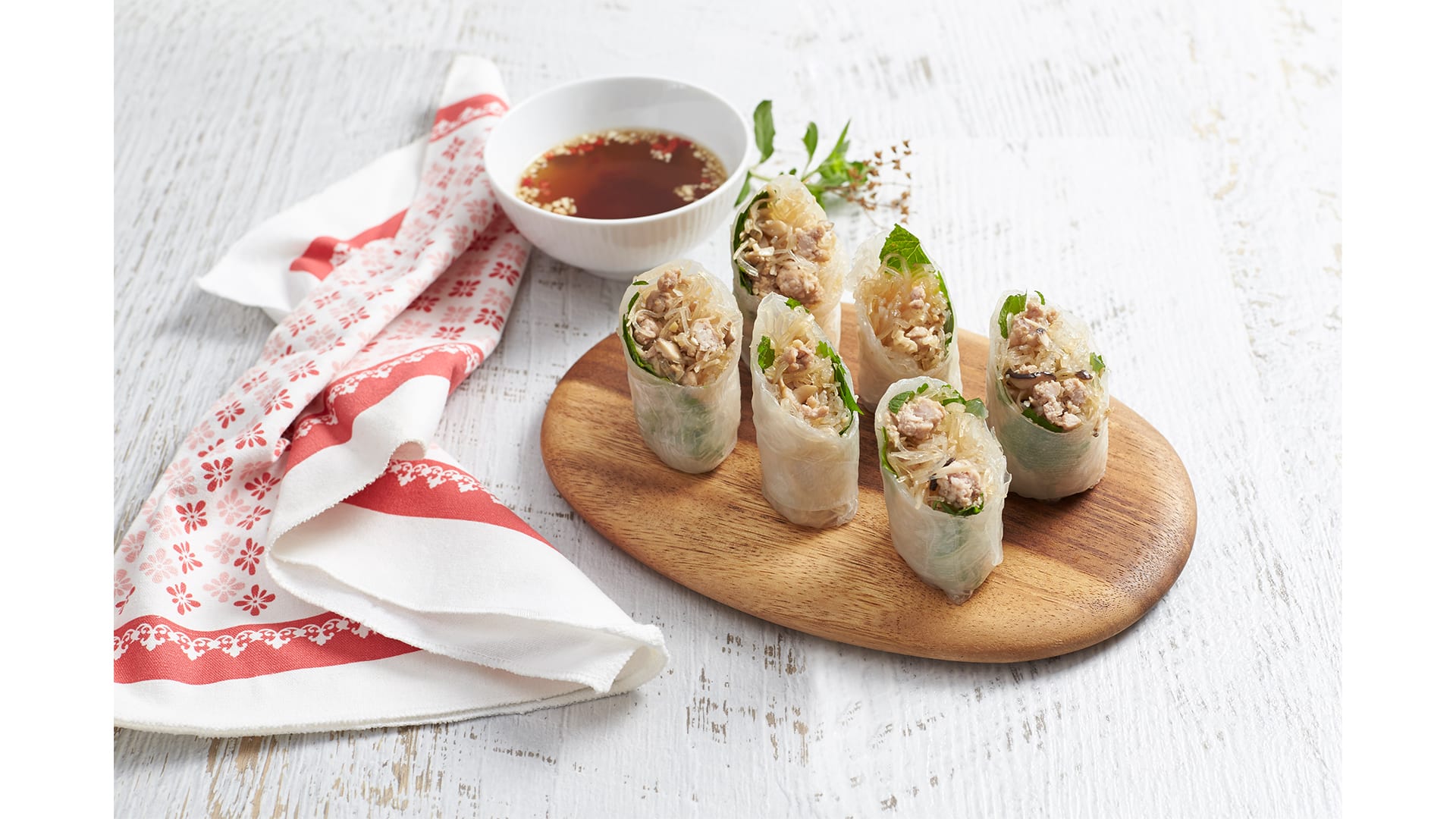 Minced Pork, Mushroom & Herb Summer Rolls - 8days