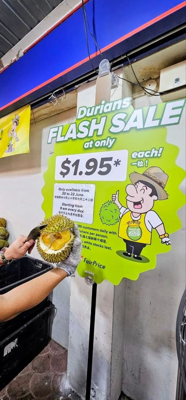 FairPrice’s Annual $1.95 Kampong Durian Sale Is Back - 8days