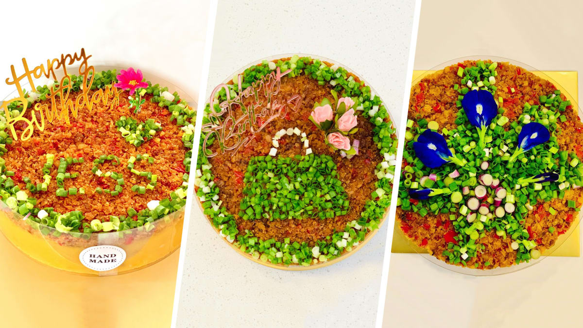 Savoury Yam Cakes Decorated With Chai Poh & Spring Onion Bags Popular ...