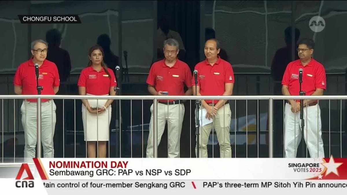 GE2025 Nomination Day: NSP, SDP and PAP speeches for Sembawang GRC - CNA
