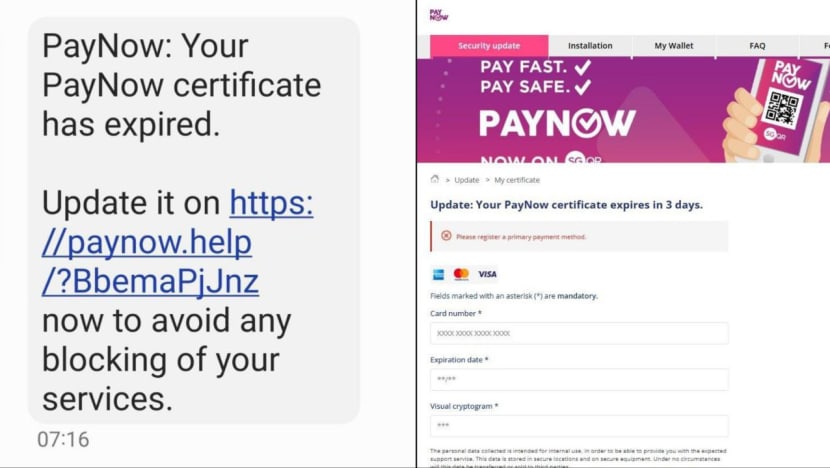 Police warn of phishing scam involving fake PayNow website - CNA