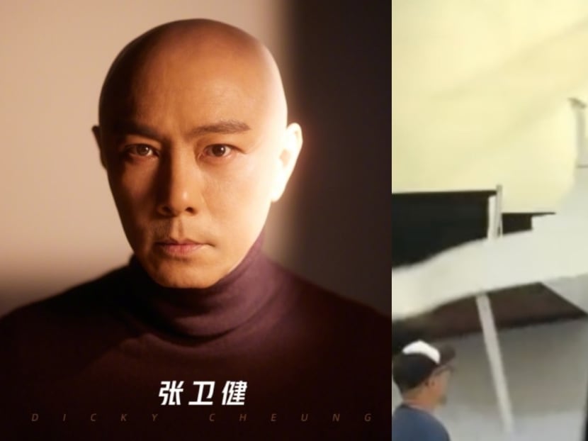 HK singer Dicky Cheung falls with rotating piano from mid-air during ...