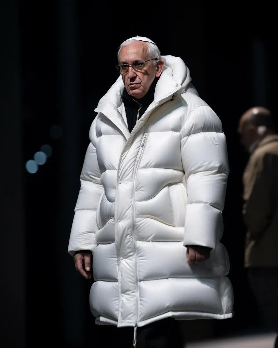 Those viral images of Pope Francis looking stylish in a white puffer ...