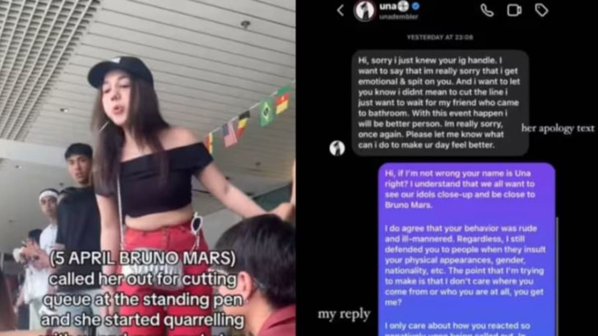 Pempengaruh mohon maaf gara-gara meludah dalam insiden potong barisan beratur konsert Bruno Mars ...