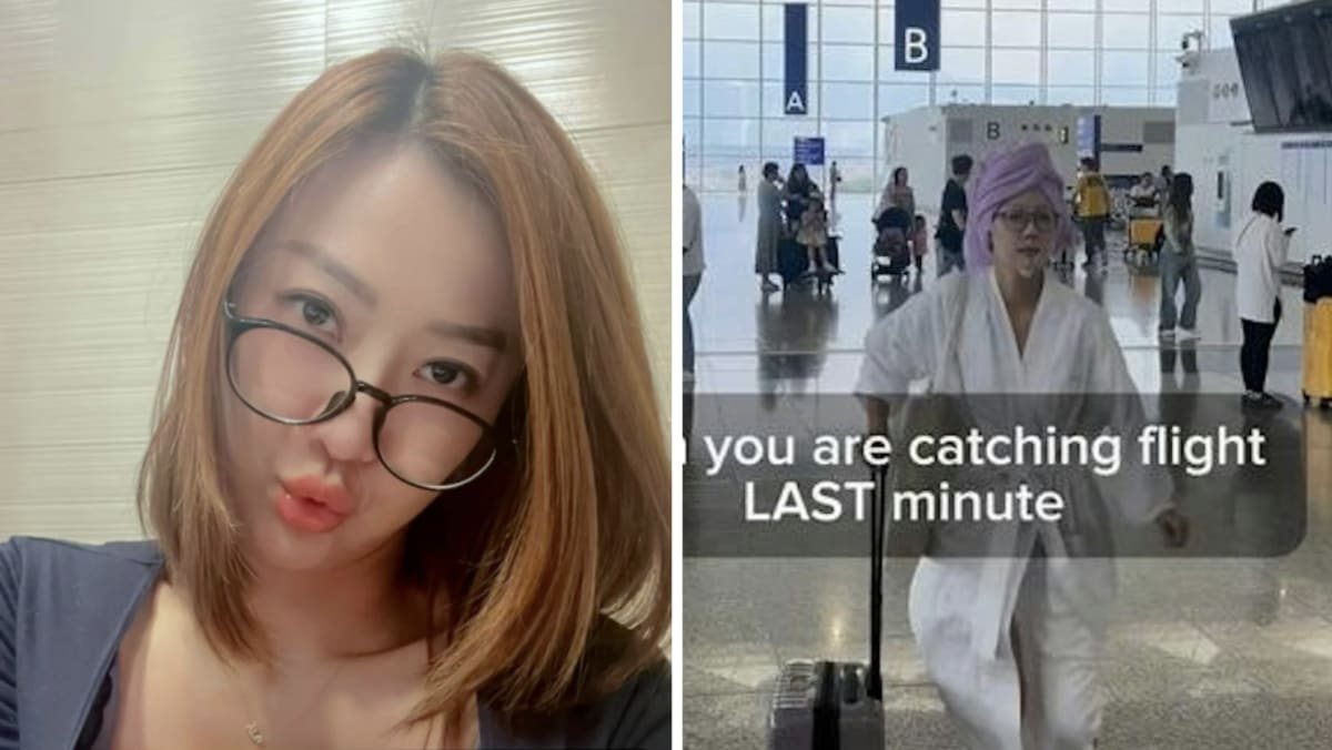 Ex-TVB actress Ashley Chu runs around airport wearing bathrobe for social media - CNA Lifestyle