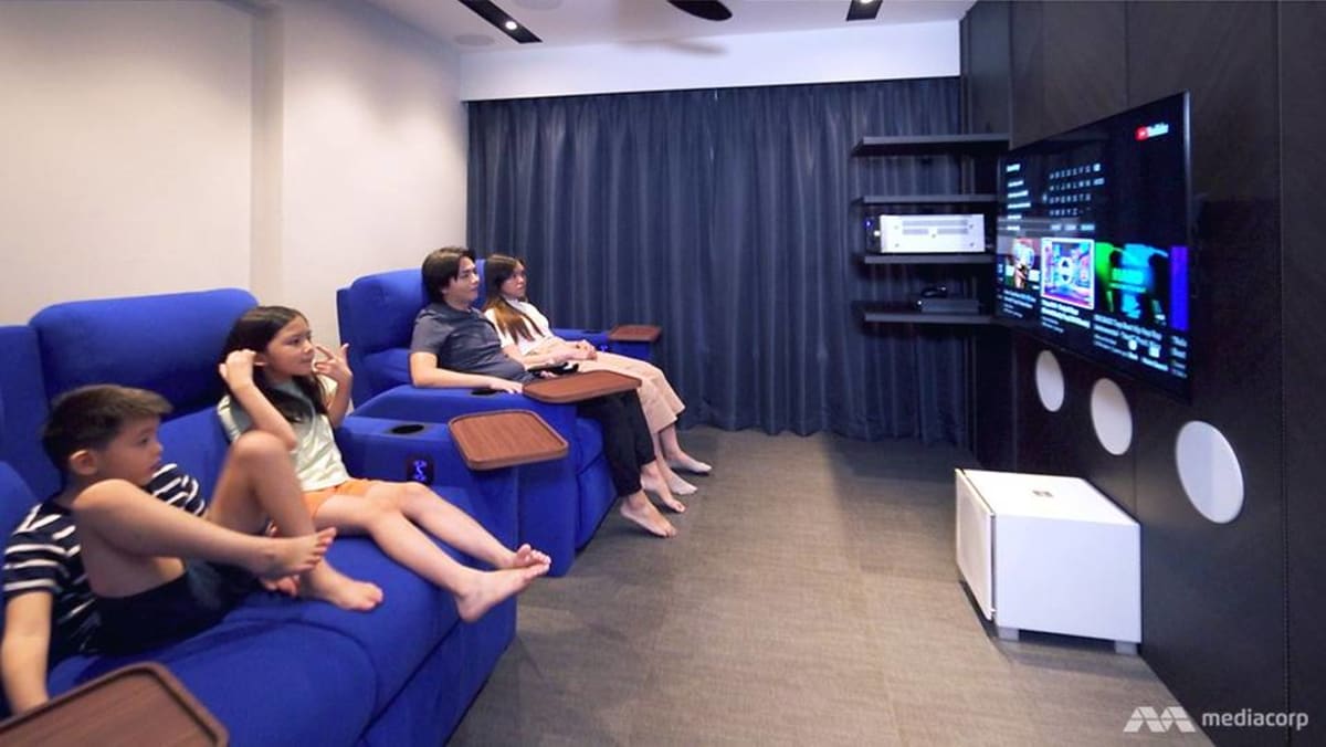 How a family of film buffs set up a mini-movie theatre inside a 990 sq ...
