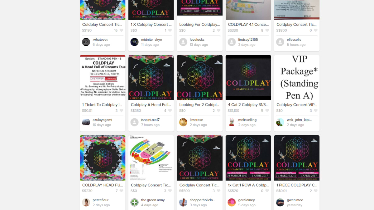 Two men arrested in Coldplay concert ticket scam on Carousell - TODAY